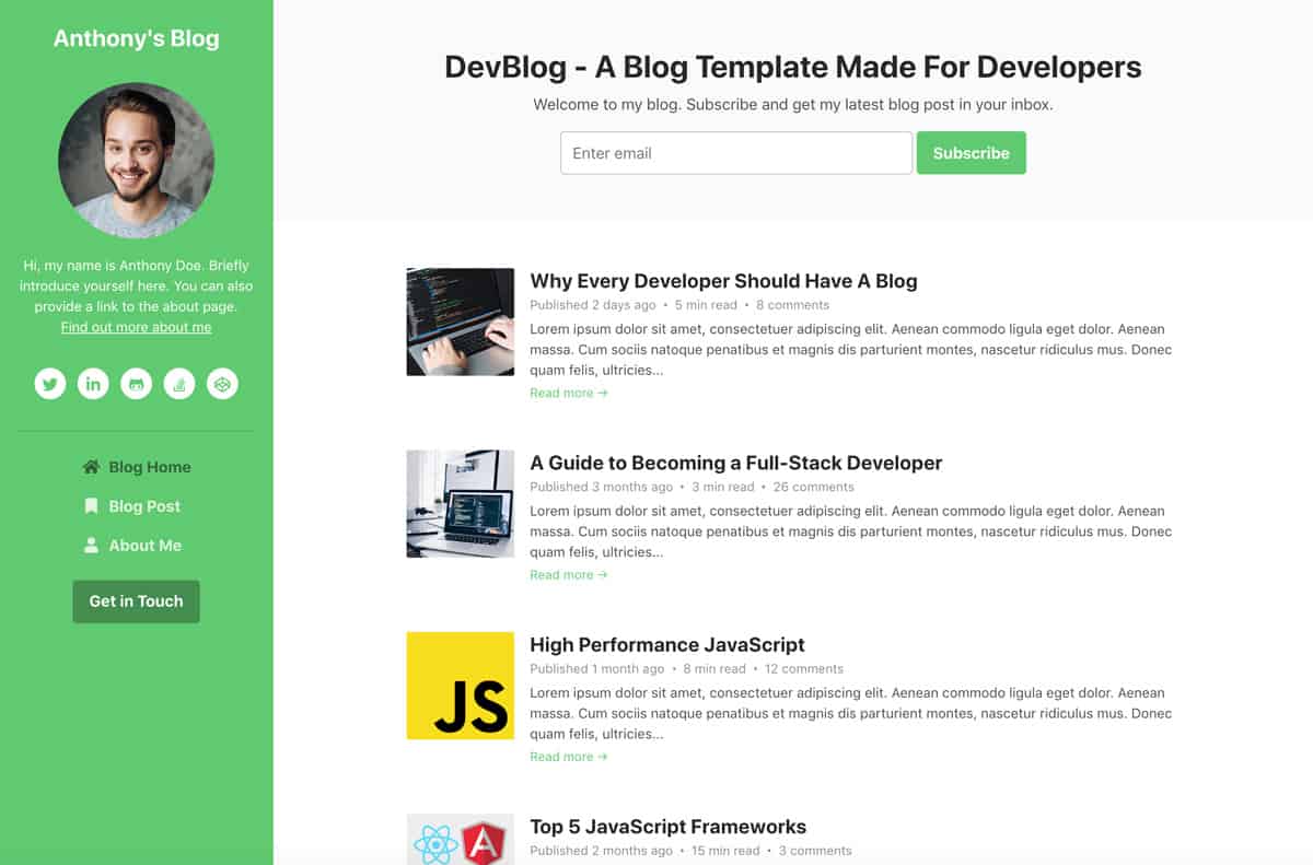 Best Blog Templates For Coding Programming Blogs HTML5 Bootstrap 