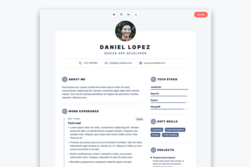 Top 5 Free Bootstrap Resume/CV Templates For Software Developers
