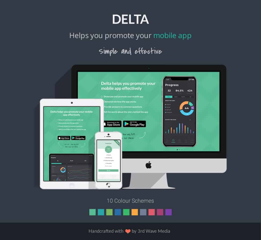 Delta - Bootstrap On-Page App Website Template for App Devs