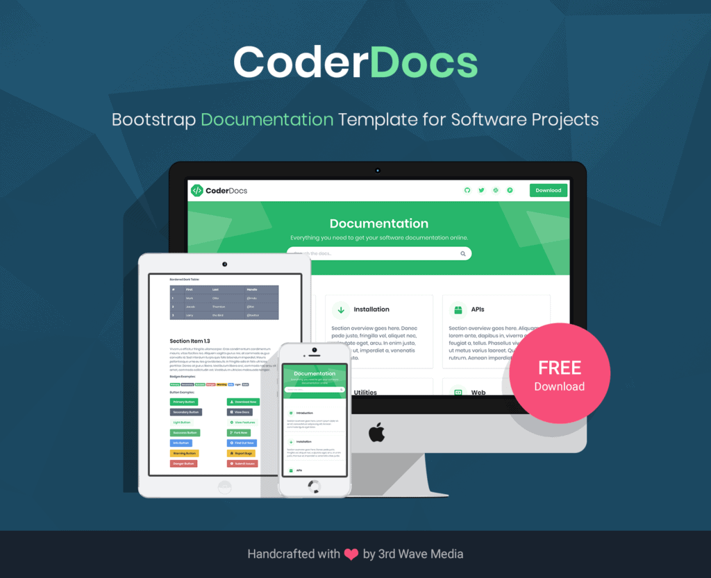 Coderdocs Free Bootstrap 5 Documentation Template For Software Projects Ux And Bootstrap