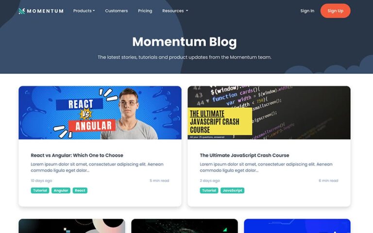 Momentum - Bootstrap 5 Website Template For Tech Businesses & Products | UX Centred Bootstrap ...