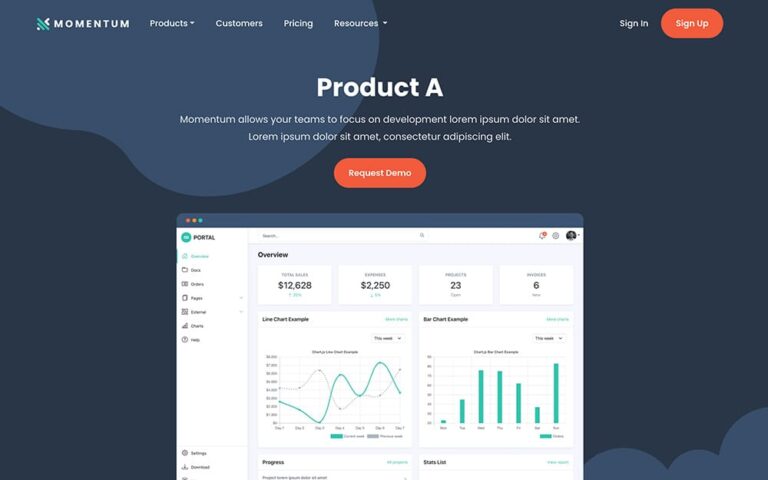 Momentum - Bootstrap 5 Website Template For Tech Businesses & Products ...